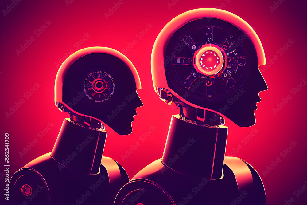 Robots. Futuristic interpretation Future 2025. Illustration for ...