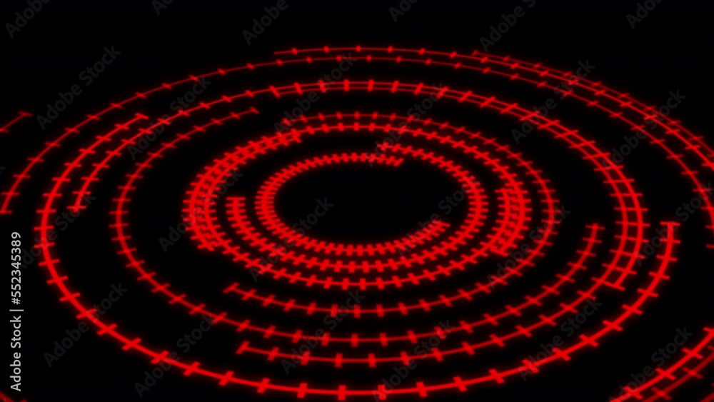 3D Arc Offset B Blinking Red X60 Degrees Large VJ Loop Animation 01 ...