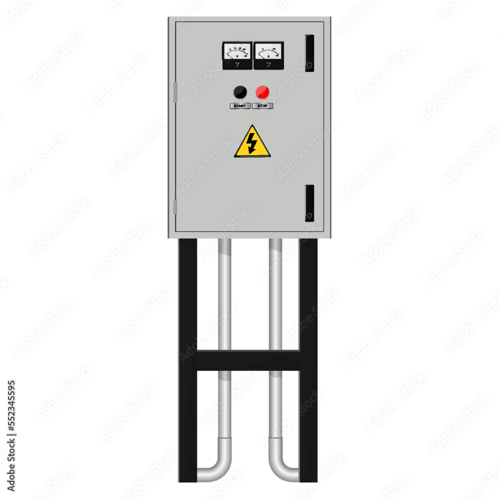 Electrical box, industrial electrical control panel. vector image Stock ...