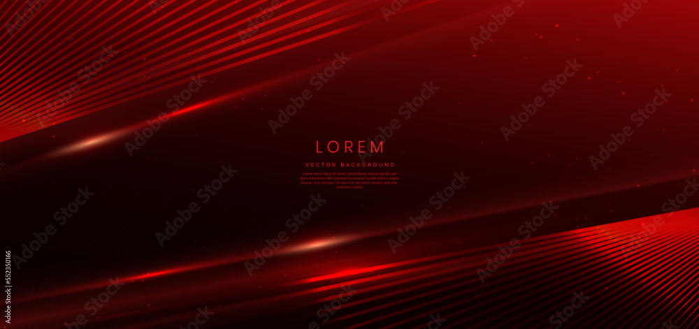 Abstract red lines diagonal on red background with lighting effect and ...