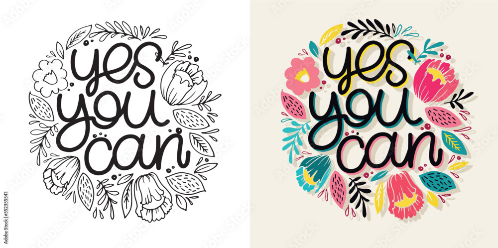 Hand drawn motivation lettering phrase in modern calligraphy style ...