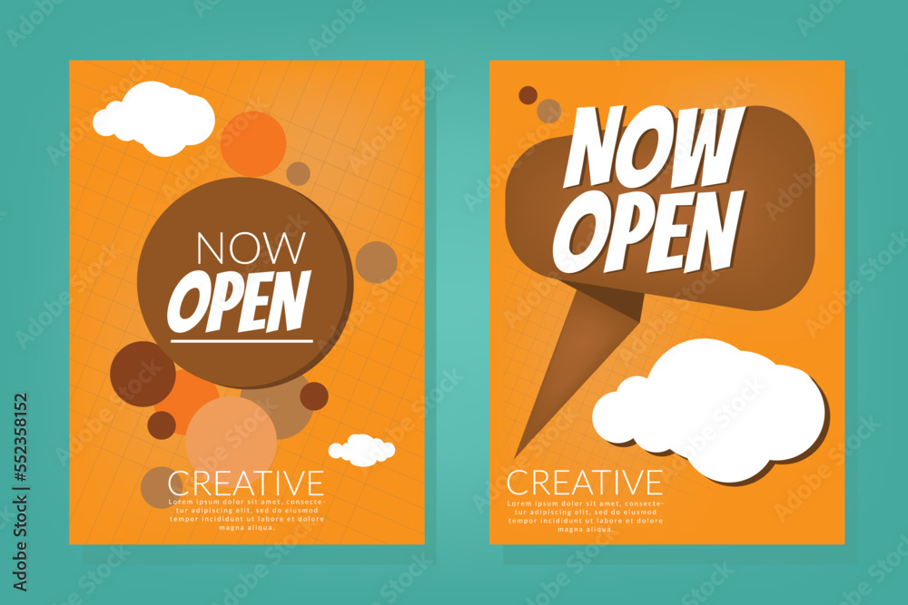 Now OPEN Wall Poster template. suitable for store opening announcement ...