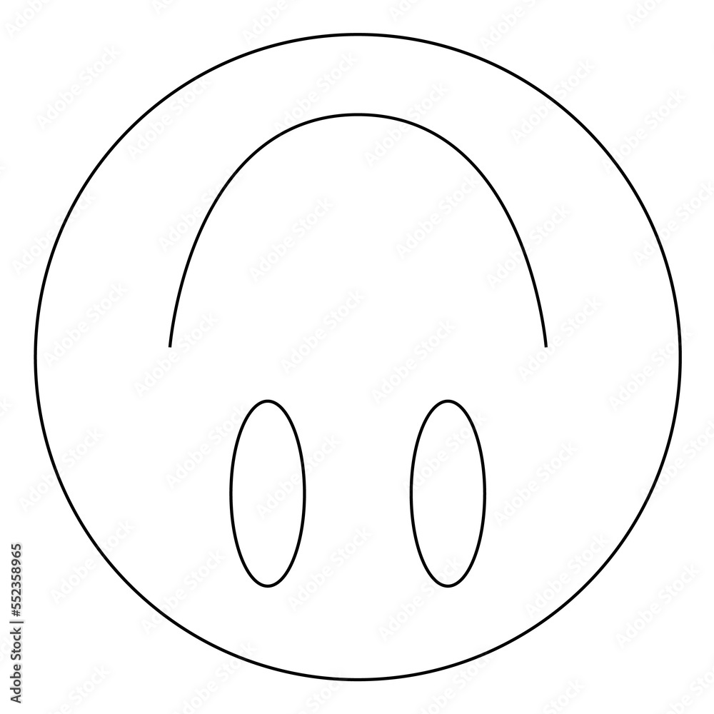 Happy upside down smiley face with bold fineline contours ilustração do ...