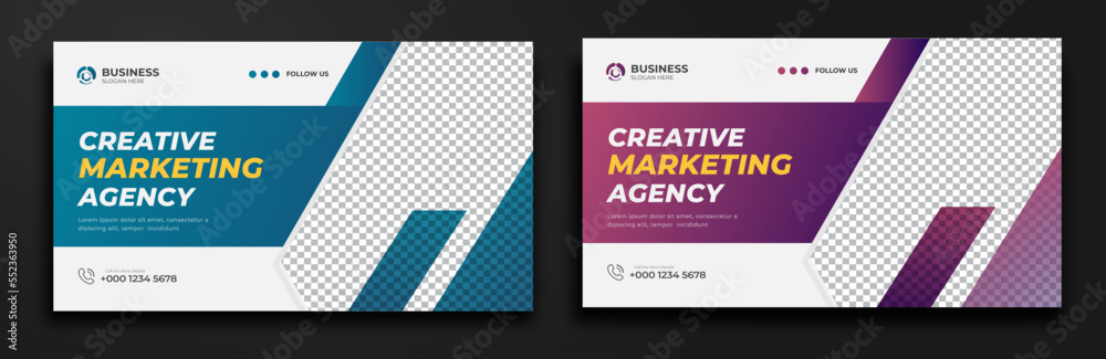 Corporate business YouTube thumbnail or social media web banner and ...