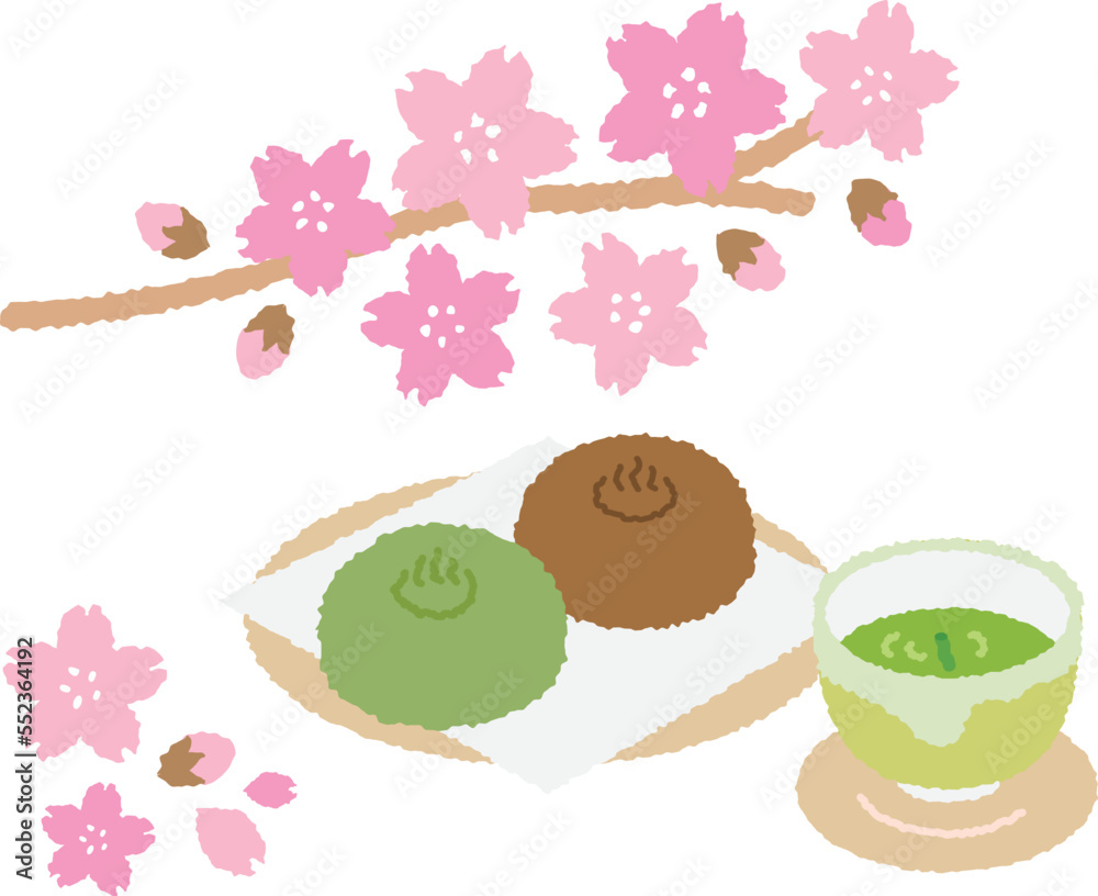 The scenery of seeing cherry blossoms called "Hanami" in Japan. With ...