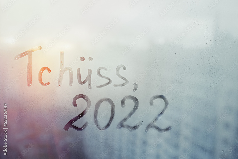 lettering Tchuss in german is goodbye in english and numbers 2022 paint ...