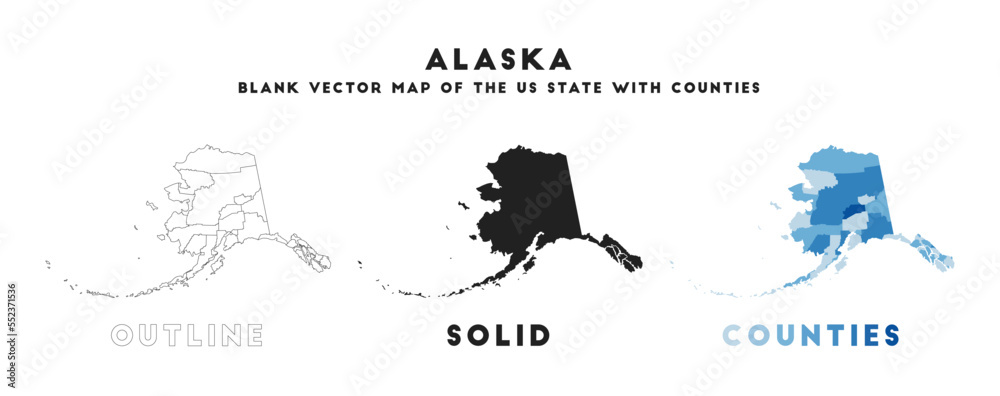 Alaska map. Borders of Alaska for your infographic. Vector us state ...