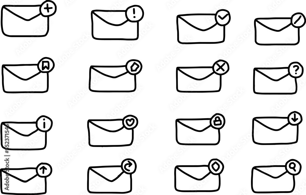 graphic vector of email icon design with various notifications and ...