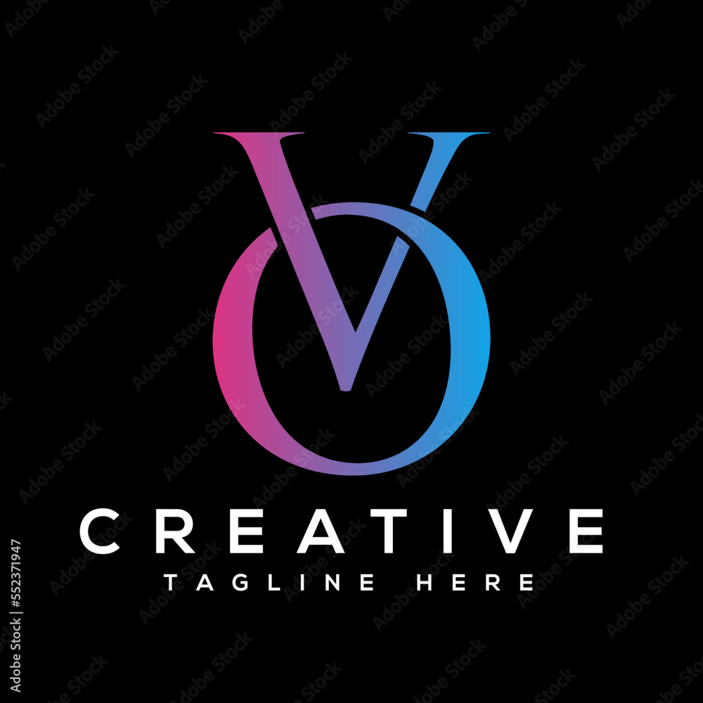 Initial letter vo logo vector template creative letter ov logo design ...