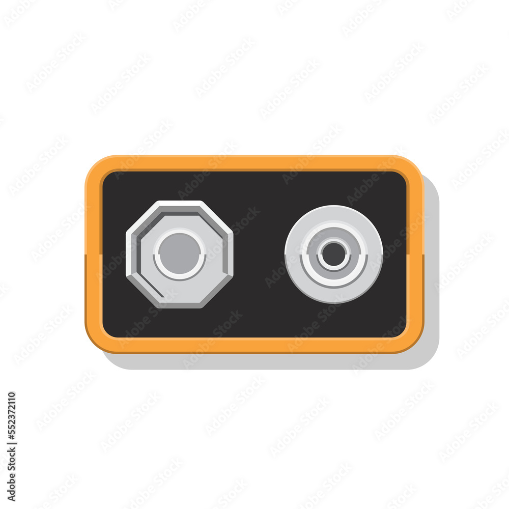 9V Battery top view isolated on white background Stock Illustration ...