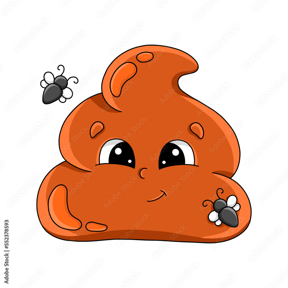 Cartoon character poop. Isolated on white background. Design element ...