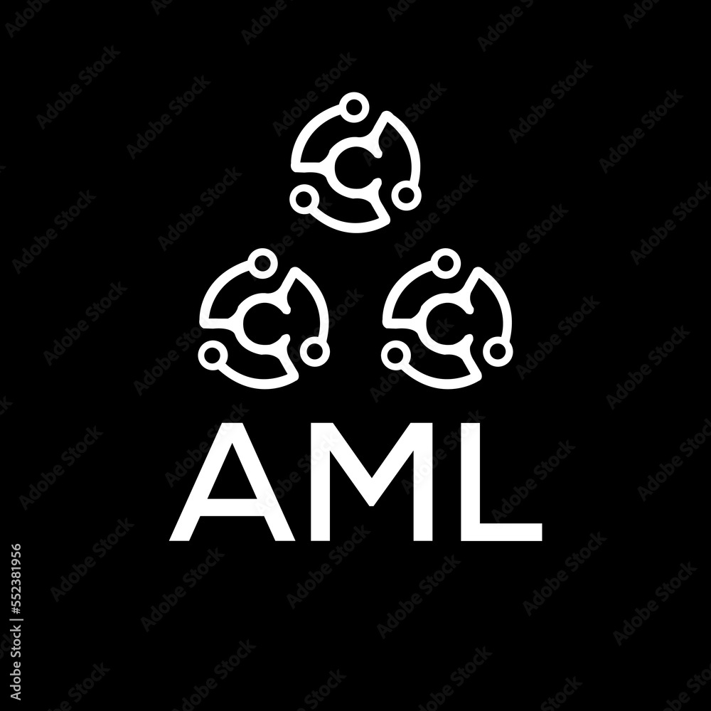 AML letter logo. AML best black background vector image. AML Monogram ...