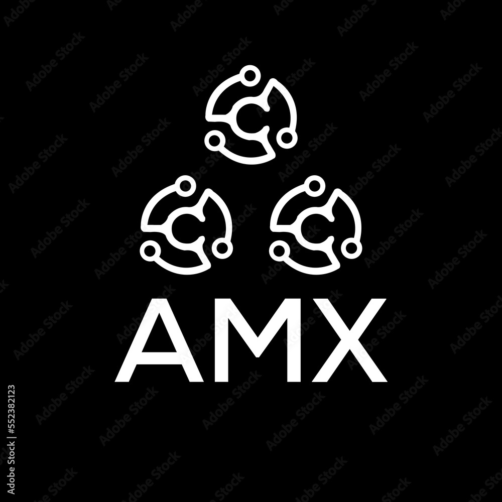 Vecteur Stock AMX letter logo. AMX best black background vector image ...