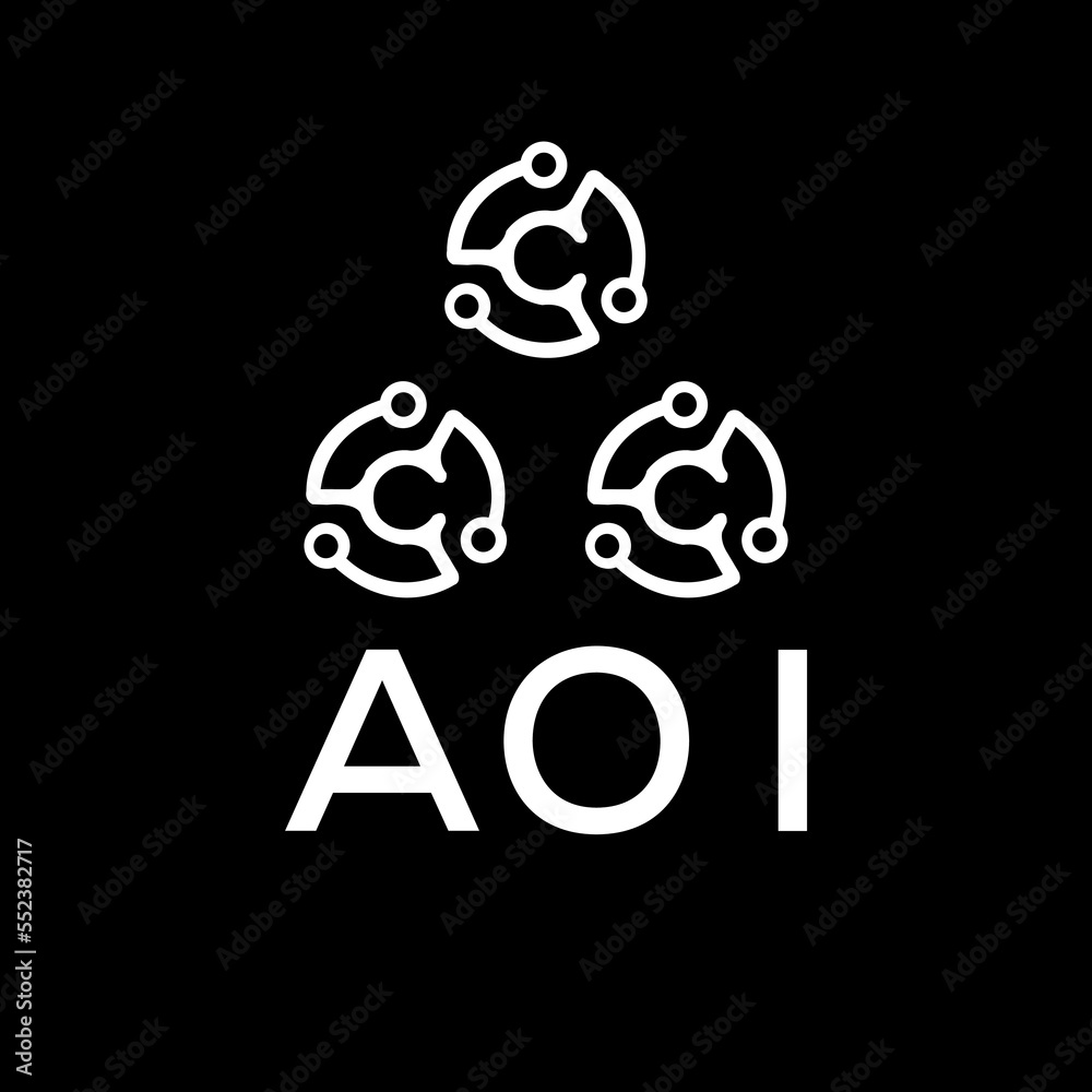 Vecteur Stock AOI letter logo. AOI best black background vector image ...