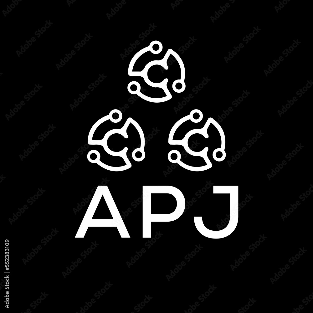 APJ letter logo. APJ best black background vector image. APJ Monogram ...