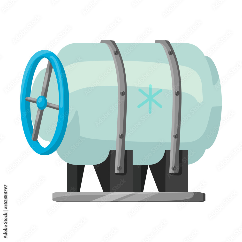 Futuristic cryogenic equipment vector illustration. Cryo tank for ...