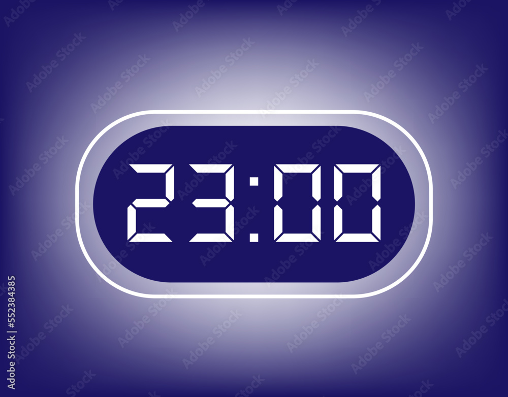 23:00 Hours alarm design. Icon of alarm clock setting appointment time ...