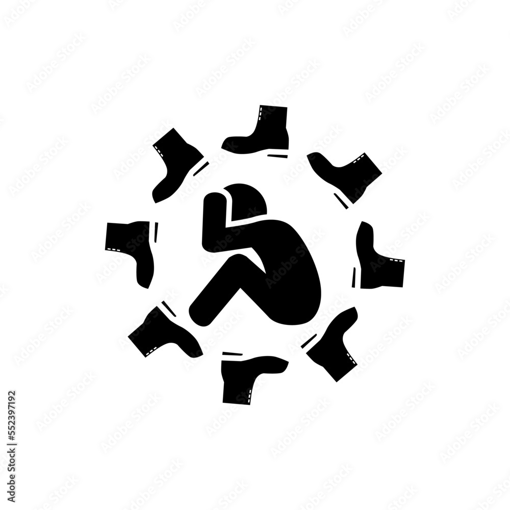 Vetor de Social bullying icon. Harassment, social abuse and violence ...