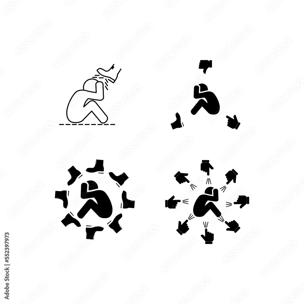 Collection Group Bullying Icon Bully Persecution Harassment And Hate