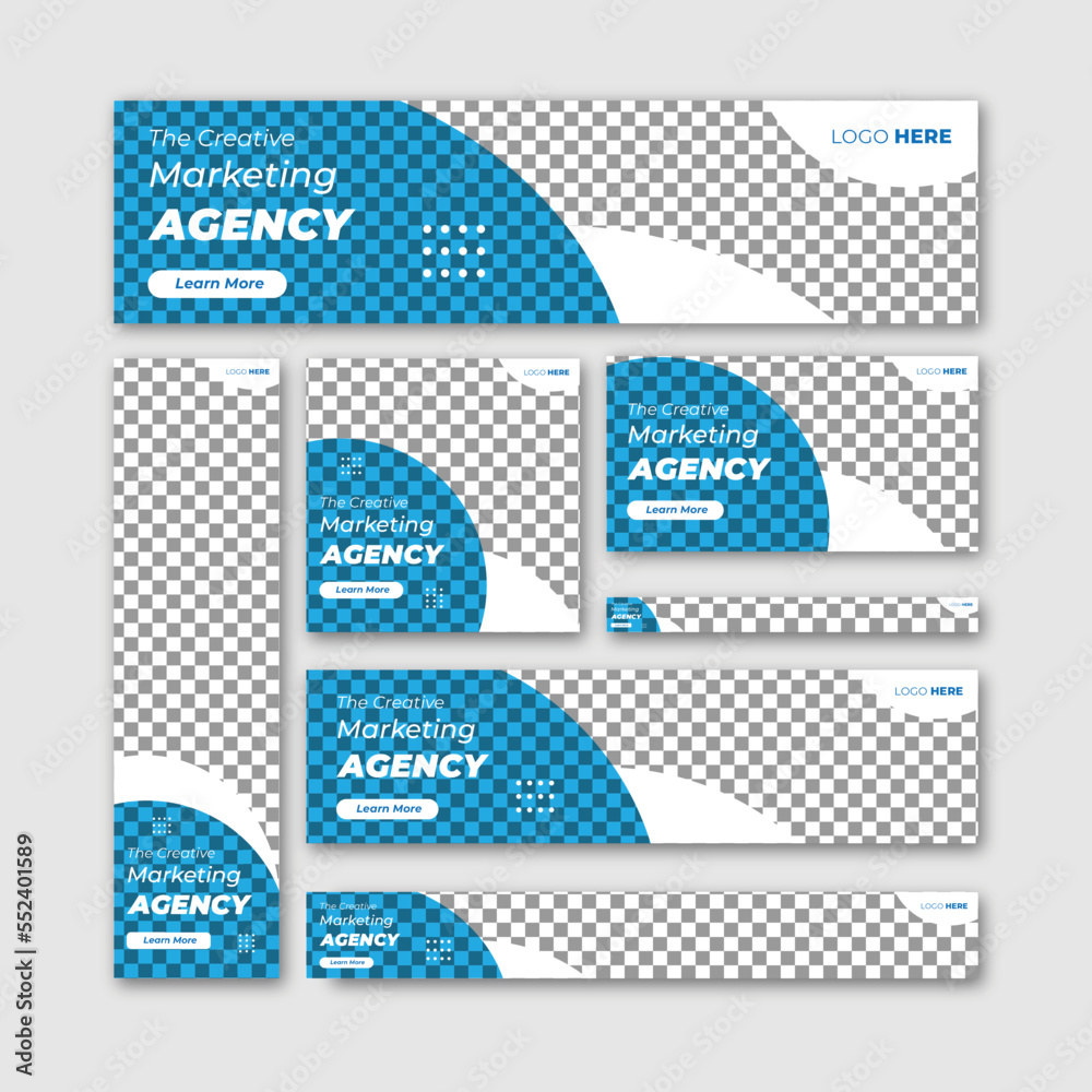 Banner Design Web Template Set, Horizontal Header Web Banner.Modern ...