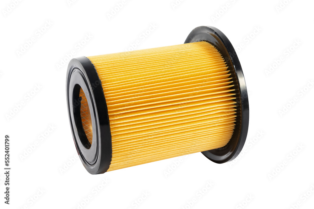 New car air filter element. Car engine air filter isolated on white ...