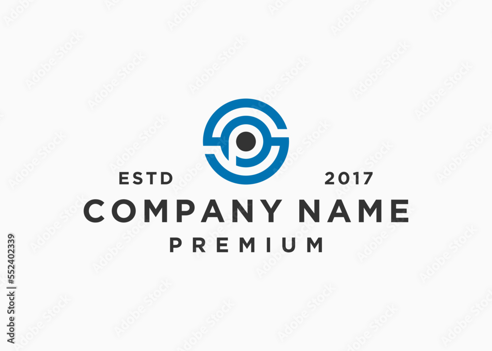 letter sp circle logo design vector illustration template Stock Vector ...