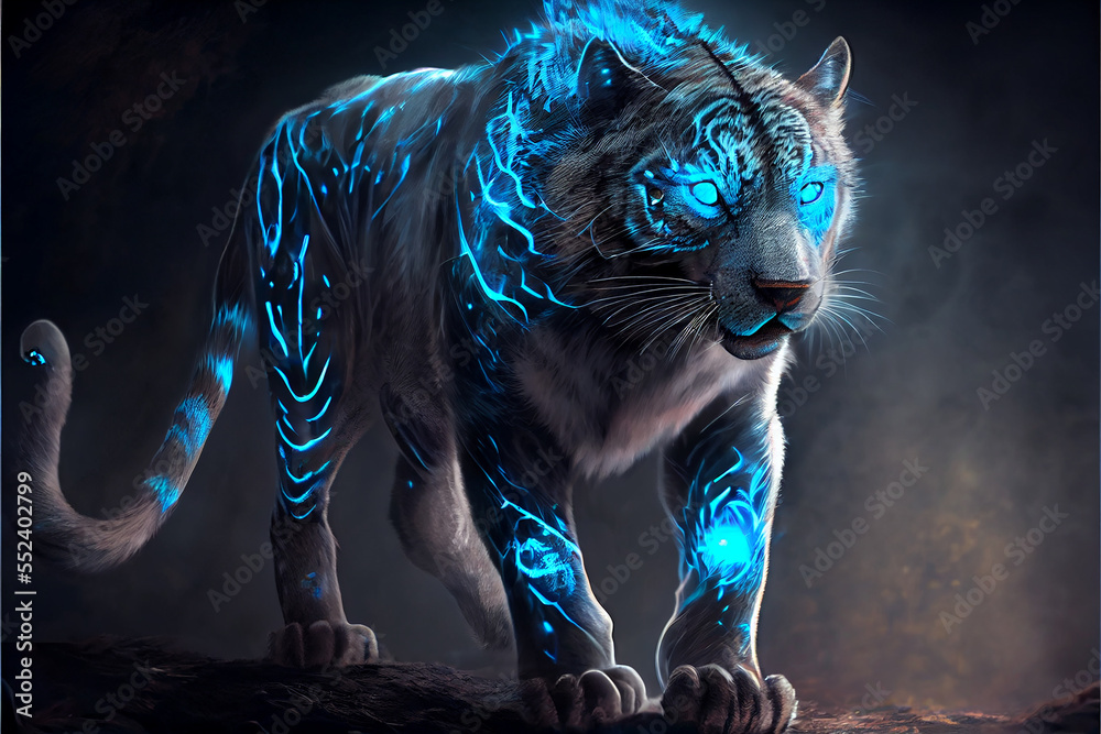 Spectral Tiger Art
