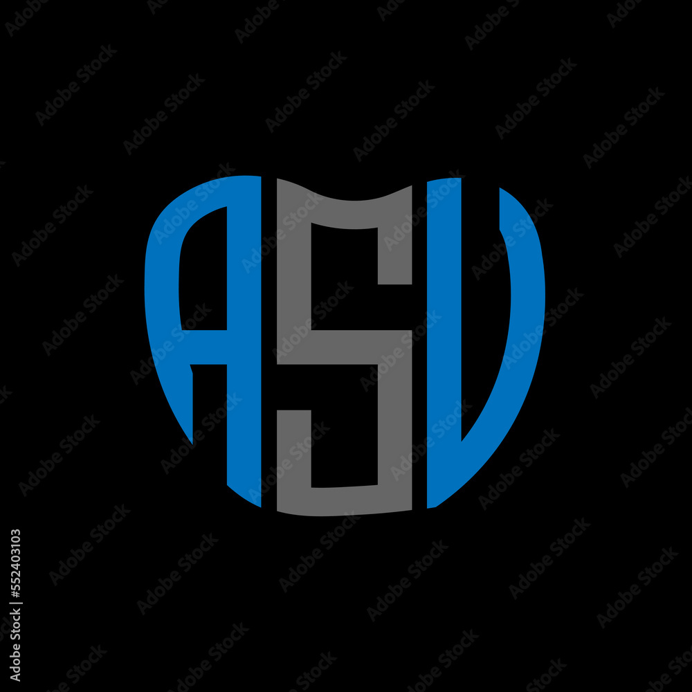 ASV logo monogram isolated on circle element design template, ASV ...