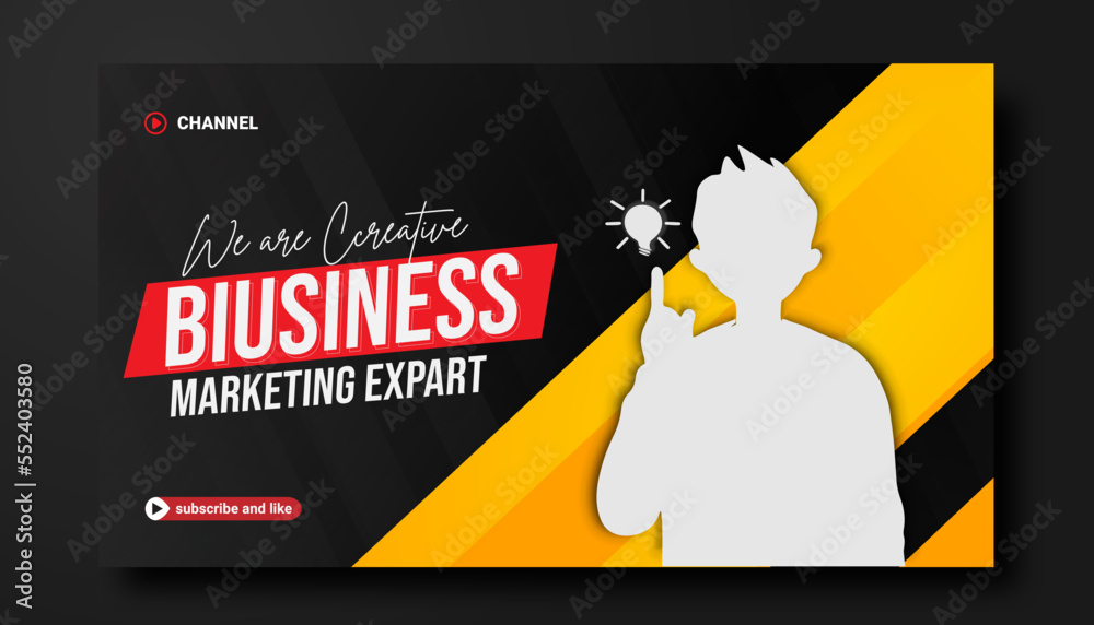 Corporate business YouTube thumbnail or social media web banner and ...