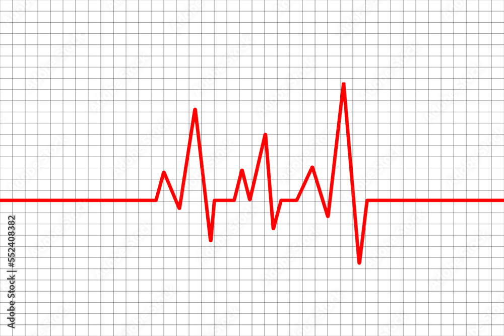 heart beat on ecg, heart beat graph vector illustration Stock Vector ...