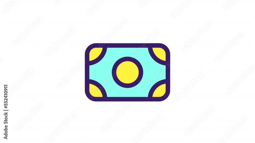 Animated cash color ui icon. Banknote. Financial transaction. Banking ...
