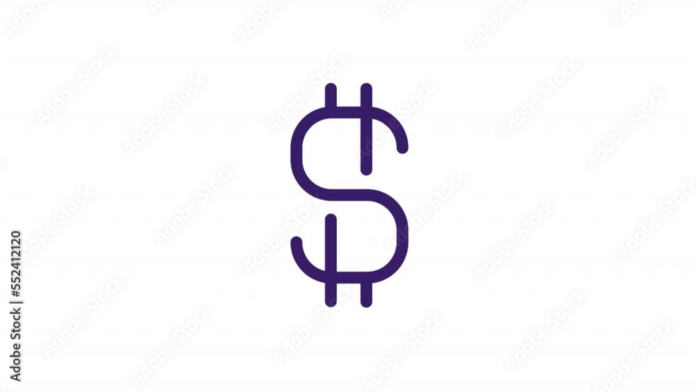 Animated dollar color ui icon. Currency exchange. Capital. Finance and ...