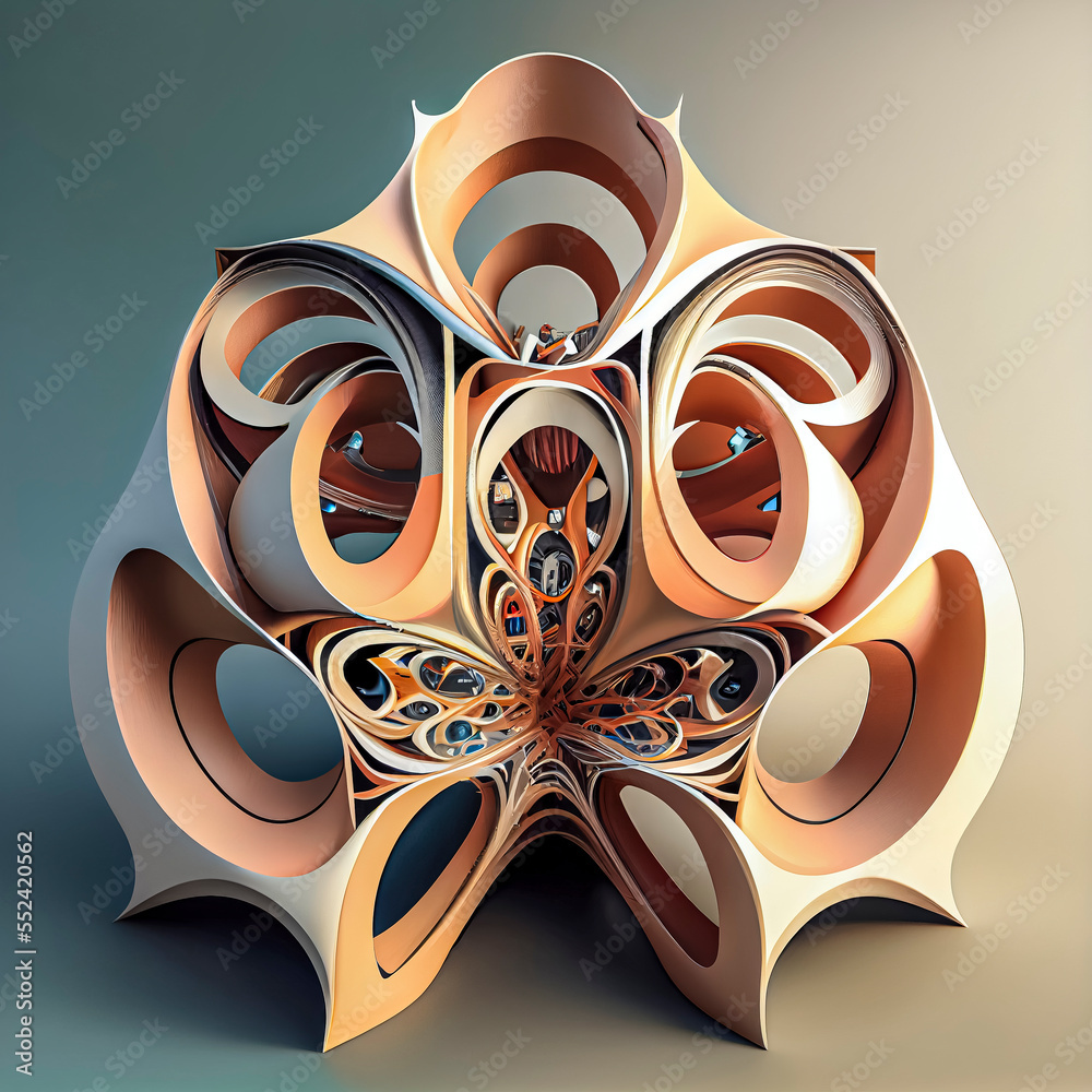 3d parametric designs on a flat background, intricate and elaborate ...