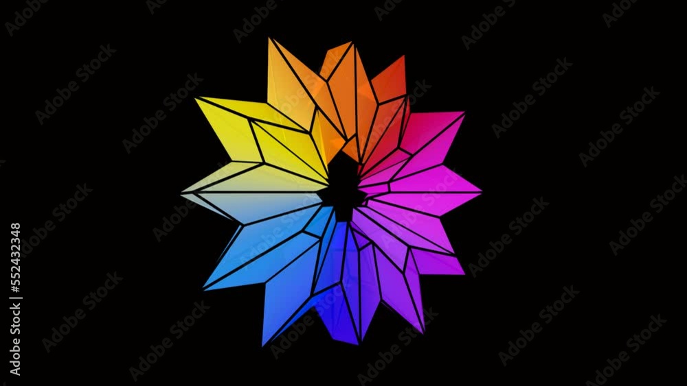 looped 3d animation rotation of a sacred geometry star on a transparent ...