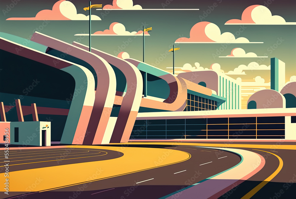 Background of a sports complex in the abstract. Generative AI Stock ...