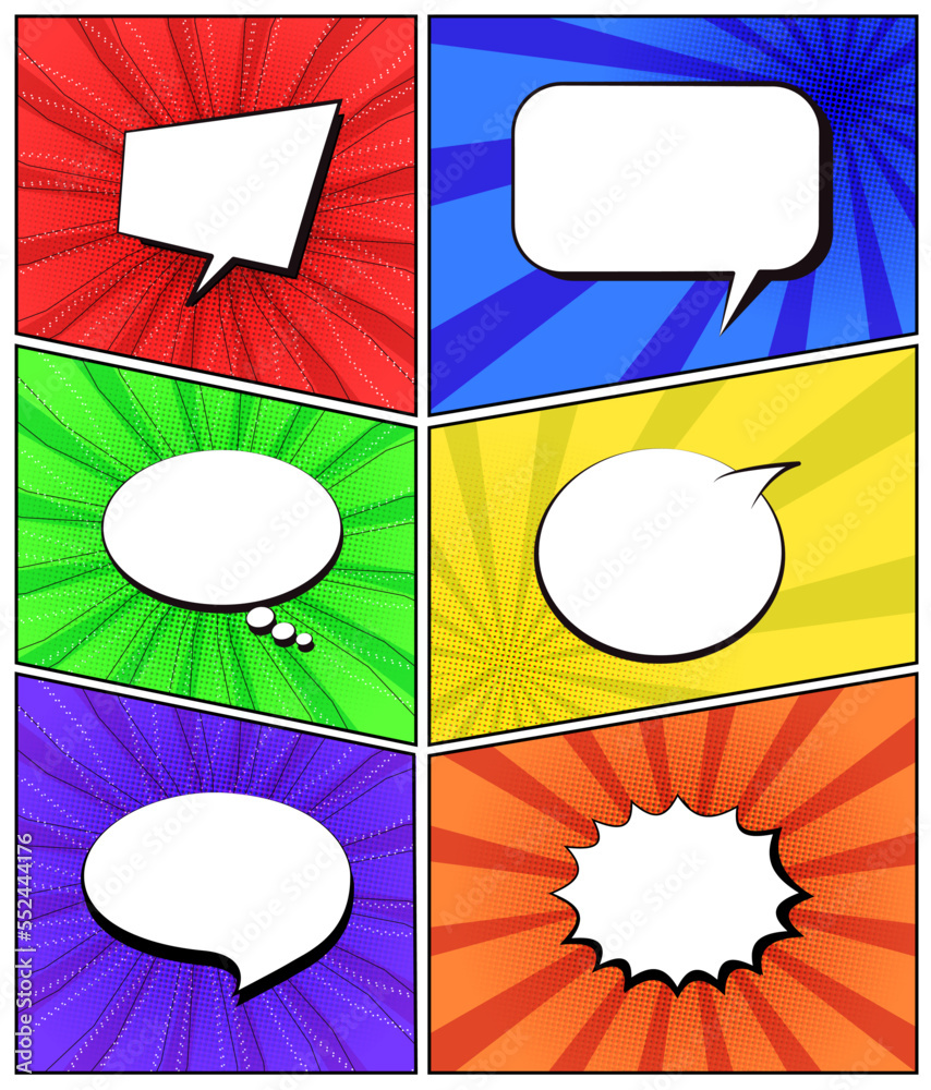 Ilustraciones estilo de comic's, texturas y formas coloridas para uso ...