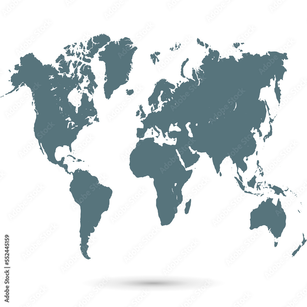 World map. Silhouette map. Color vector modern map. Stock Vector ...