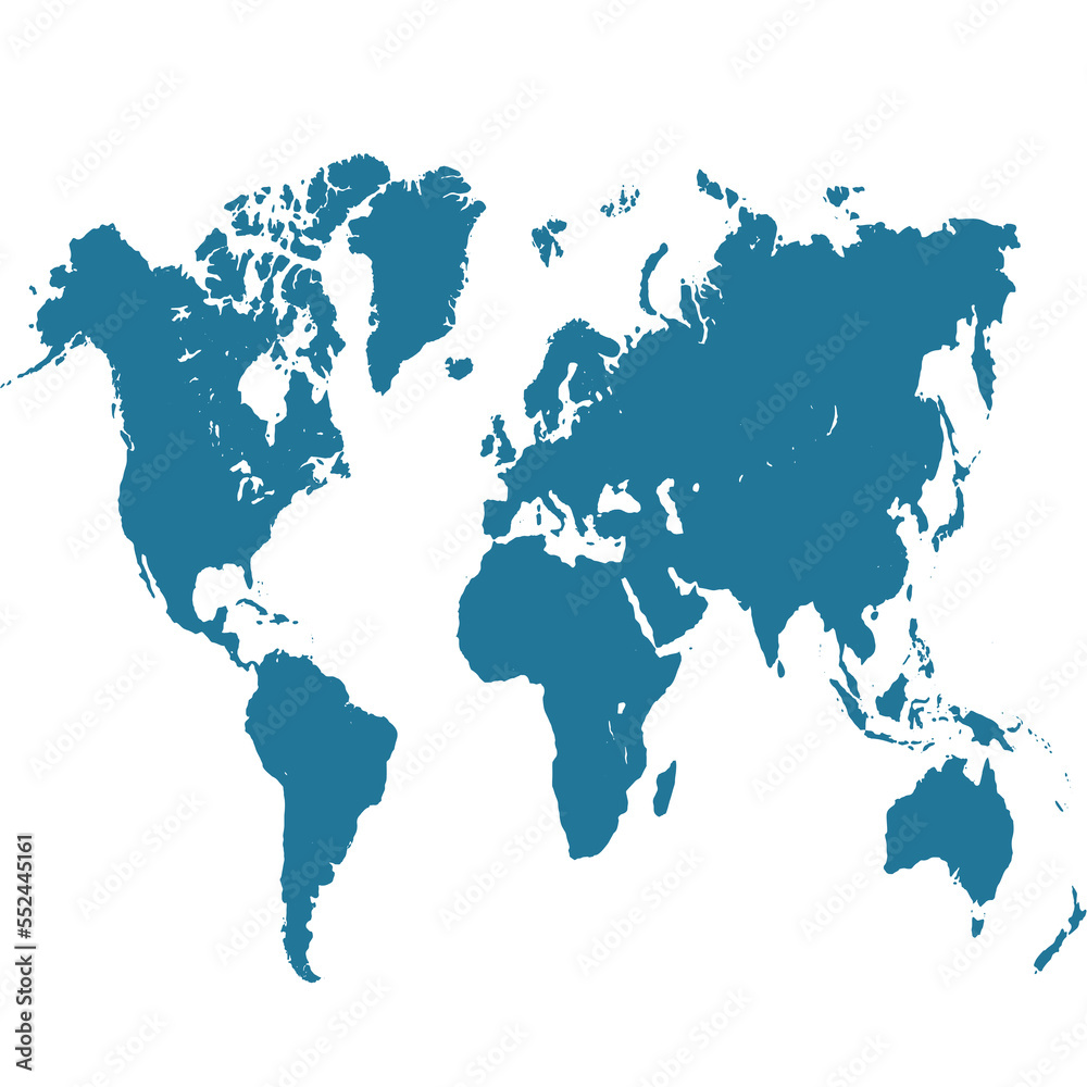 World map. Silhouette map. Color vector modern map. Stock Vector ...