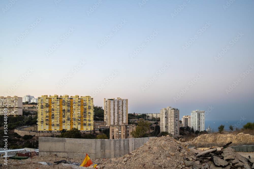 Haifa, Israel - December 1, 2022, Houses under construction, high-rise ...
