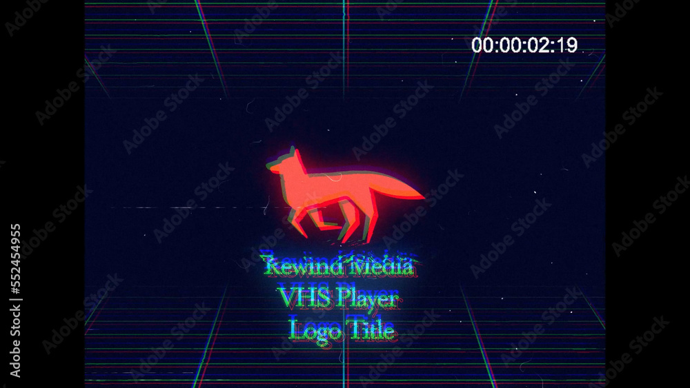 Rewind Media VHS Player Logo Title Stock Template | Adobe Stock
