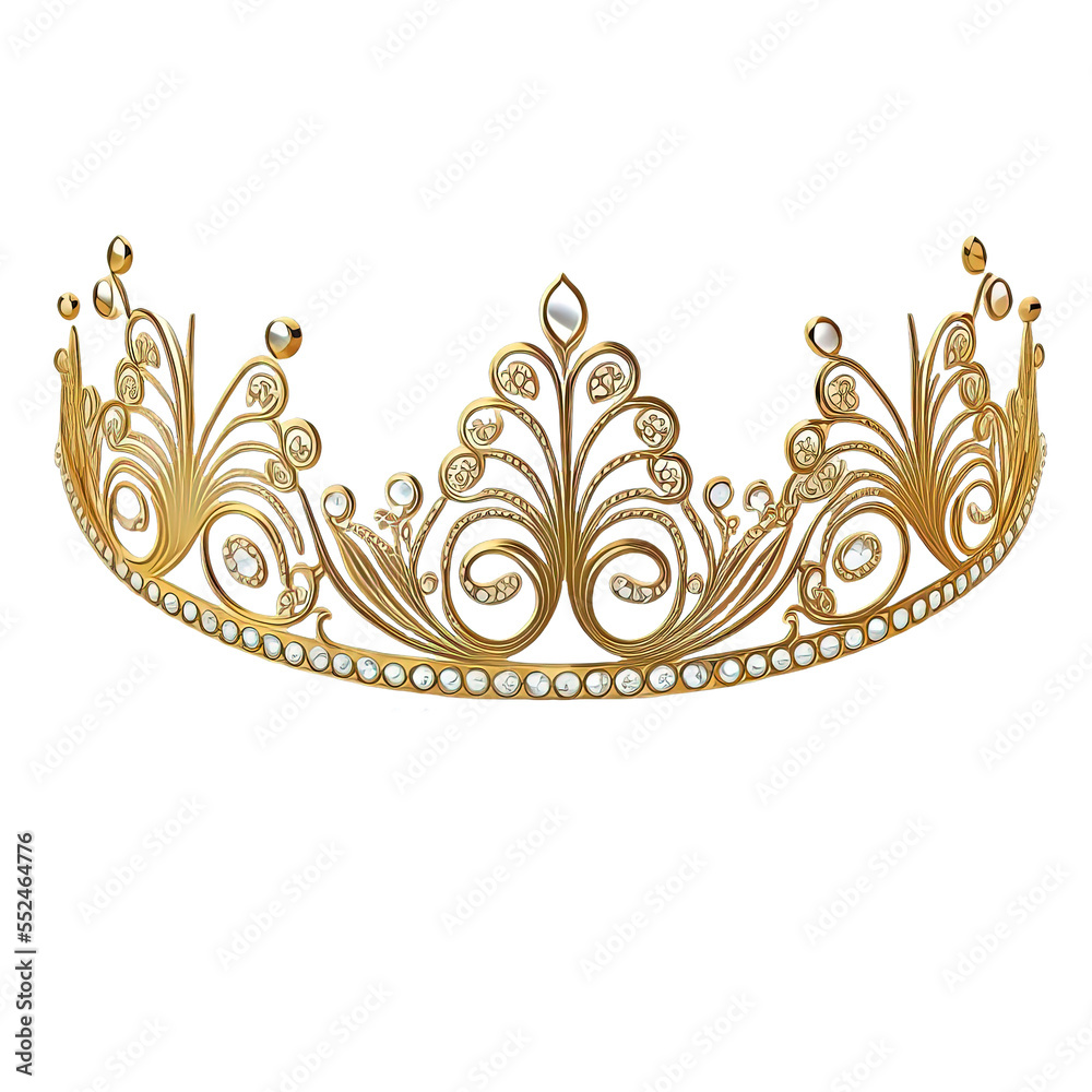 Golden diadem on a transparent background. Generative AI Stock ...