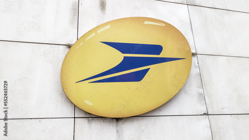8th december 2022 France. La Poste emblem, the french postal service ...
