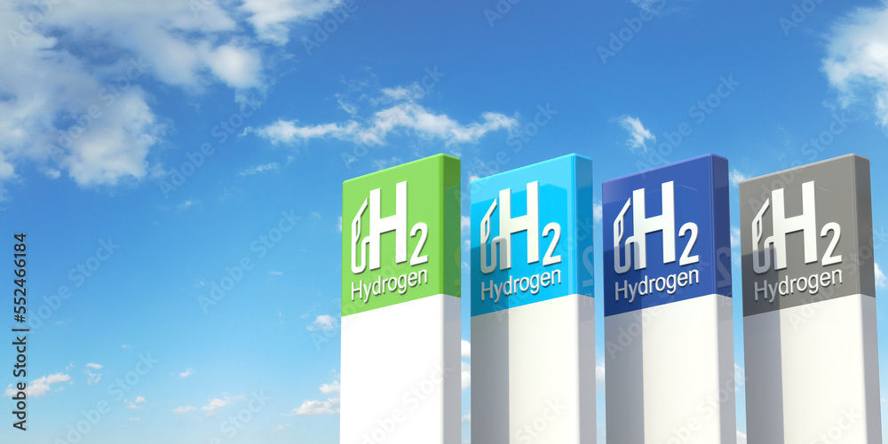 The hydrogen colour codes for the type of production Stock Illustration ...