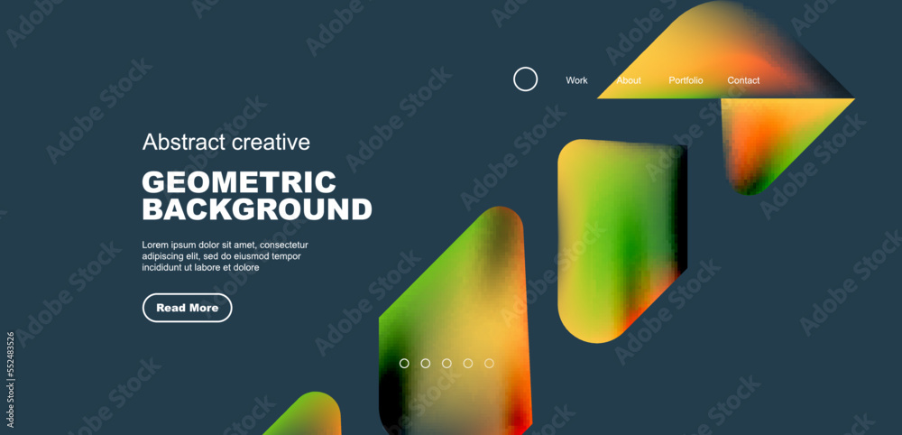 Liquid shapes with flowing gradient colors. Geometric circle round ...