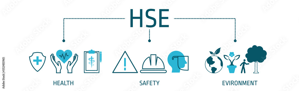 HSE - Health Safety Environment - Vector Illustration concept banner ...