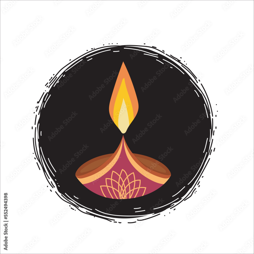 Diwali diya lights on vector realistic transparent background ...