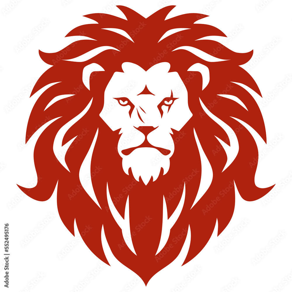 Lion Head Red Logo Design Icon Illustration Mascot Stock Illustration ...