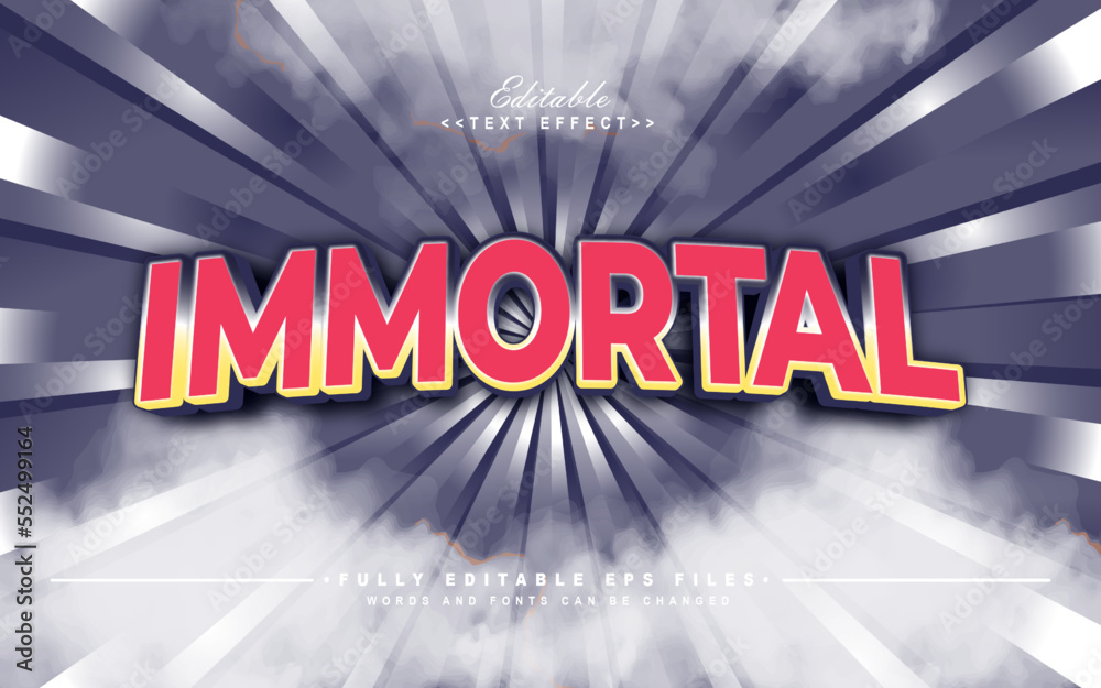 Poster editable 3d immortal text effect.logo text.typhography logo ...