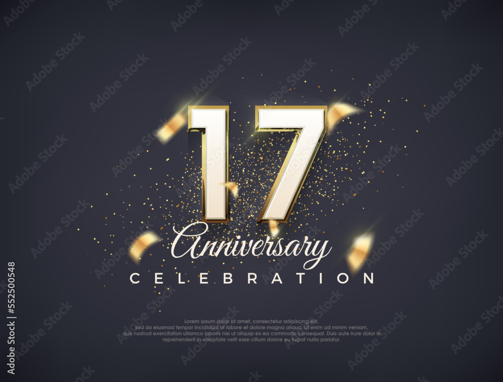 17th anniversary number with fancy numerals. luxury premium vector ...