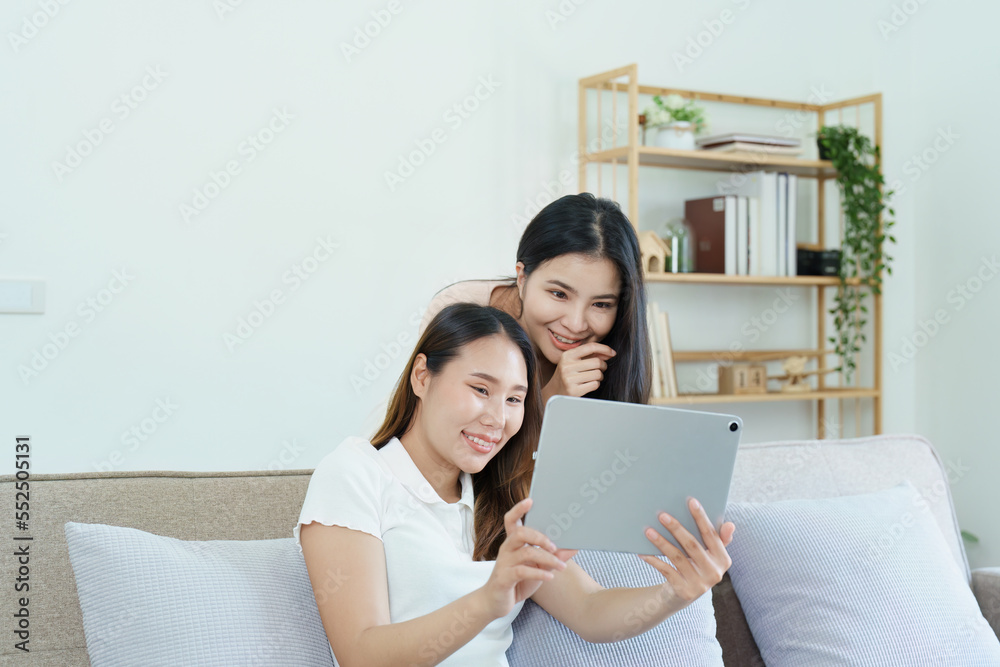 Lgbtq Lgbt Concept Homosexuality Portrait Of Two Asian Women Posing